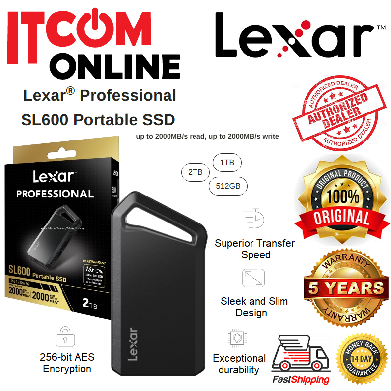 LEXAR PROFESSIONAL SL600 USB3.2 GEN2 TYPE-C 512GB/1TB/2TB EXTERNAL SSD ...
