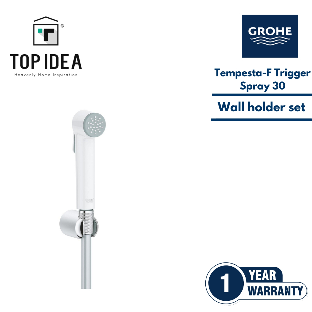 GROHE Tempesta-F Hand Bidet Trigger Spray Wall Holder Set | White ...
