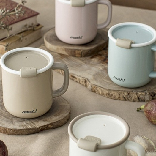 Mosh! Japanese 304 stainless steel mug cute and compact with lid and ...