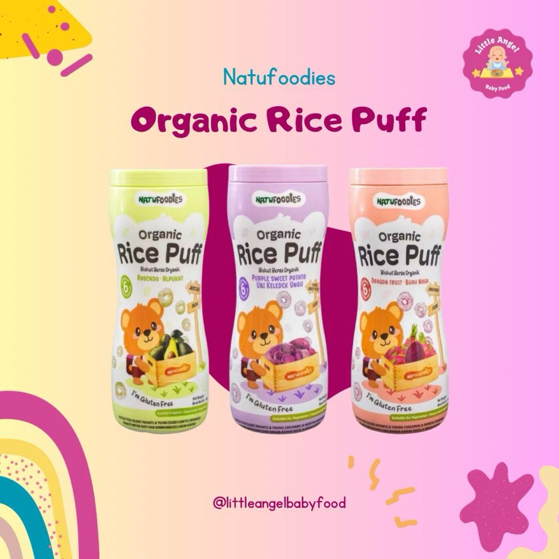 Natufoodies 👉🏻 Organic Rice Puff Baby Snack 42g for 6 months + (HALAL ...