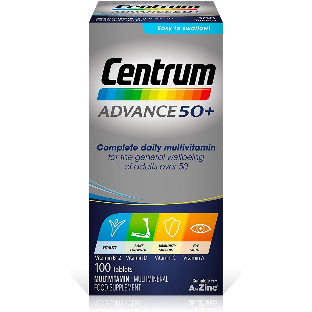 Centrum Advance 50+ Multivitamin & Mineral Tablets Supplement (100pcs ...
