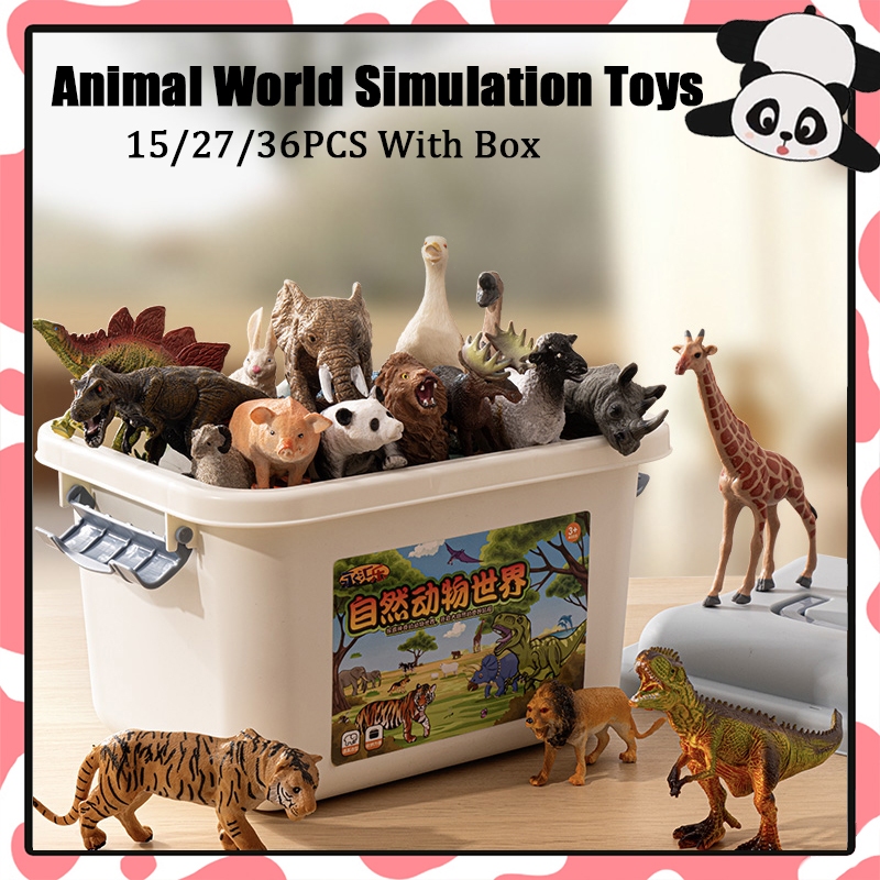 36Pcs Dinosaurs box Set Toys Educational Realistic Plastic Dinosaur ...