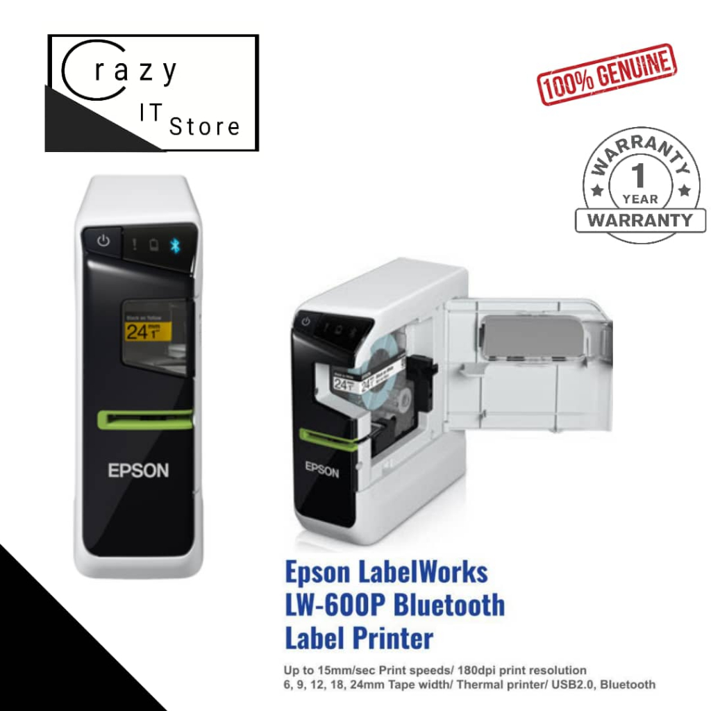 Epson Label Works LW-600P Bluetooth PC-Connectable Label Printer | Shopee Malaysia