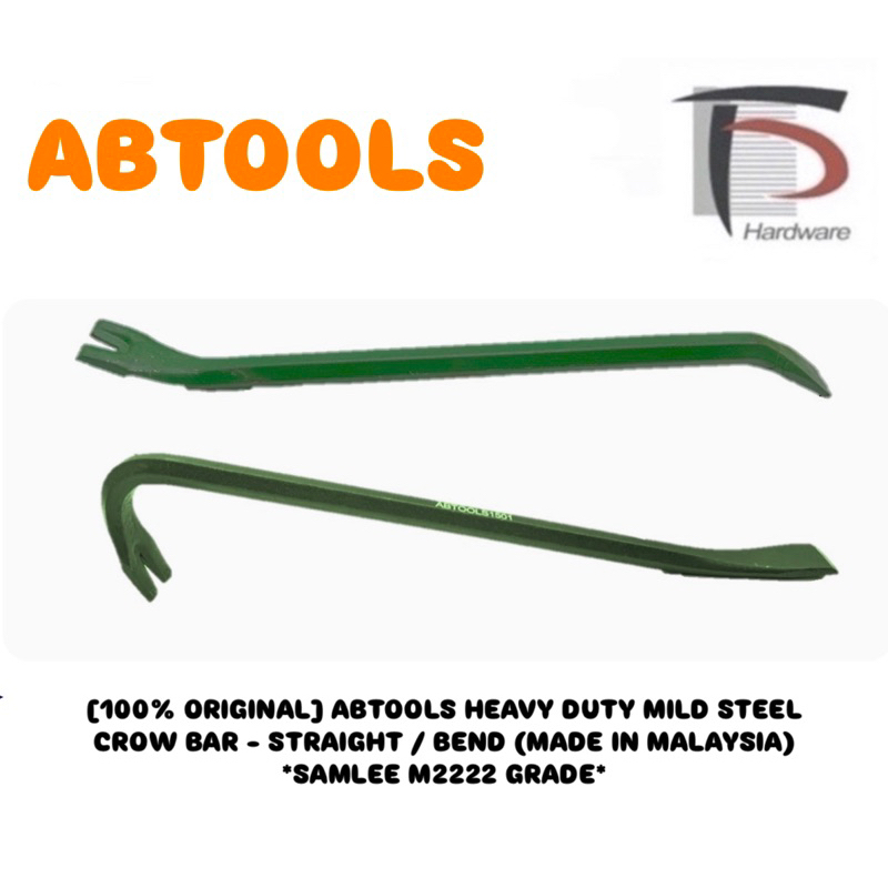 [100% ORIGINAL] ABTOOLS MILD STEEL WRECKING CROW BAR - STRAIGHT / BEND ...