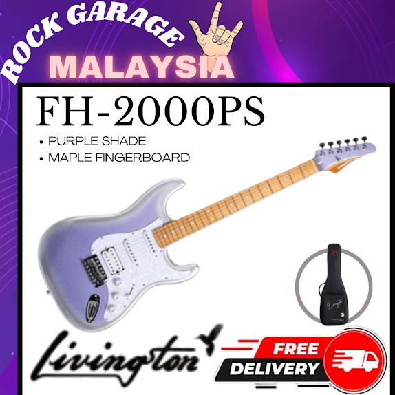 Livingston FH-2000 Stratocaster HSS Electric Guitar, Roasted Maple ...