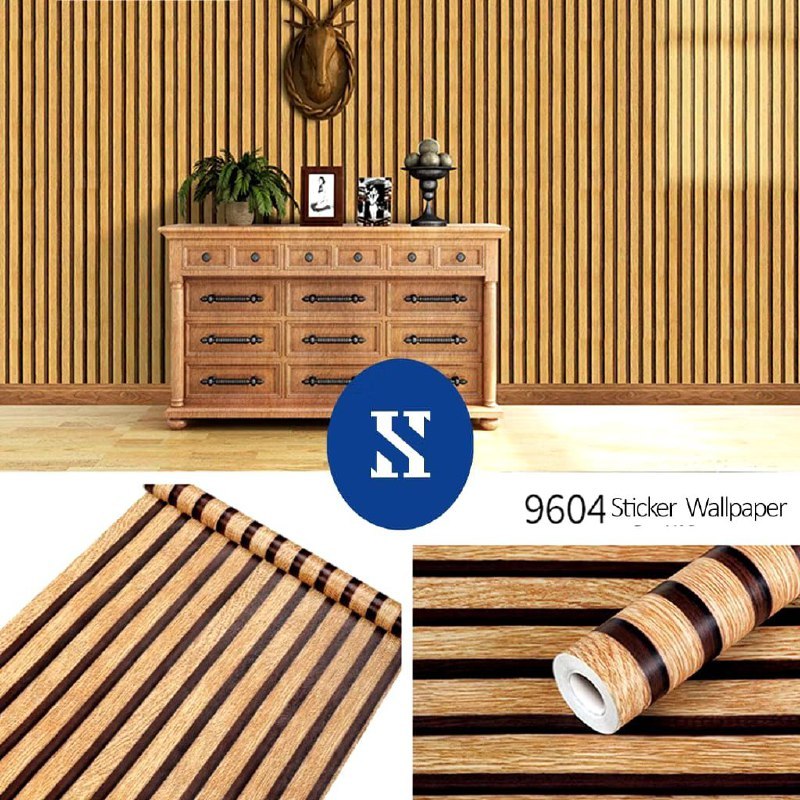 Fluted Panel Wallpaper Viral 45cm x 10 meter PVC Wallpaper/ Corak ...