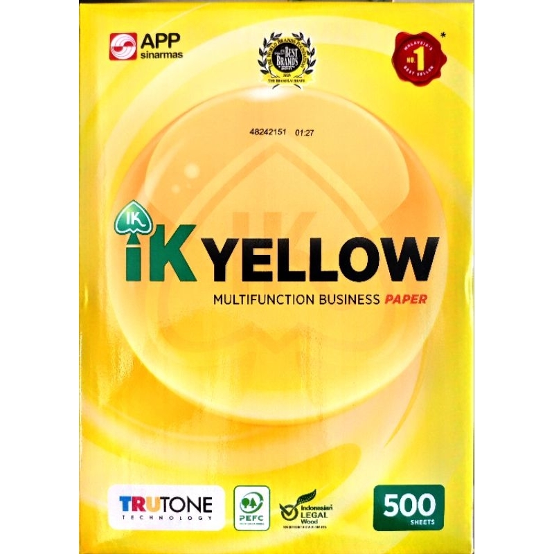 A4 Paper/Indah Kiat Paper/IK Yellow/A4 Kertas 70gsm/Copier Paper (500's ...