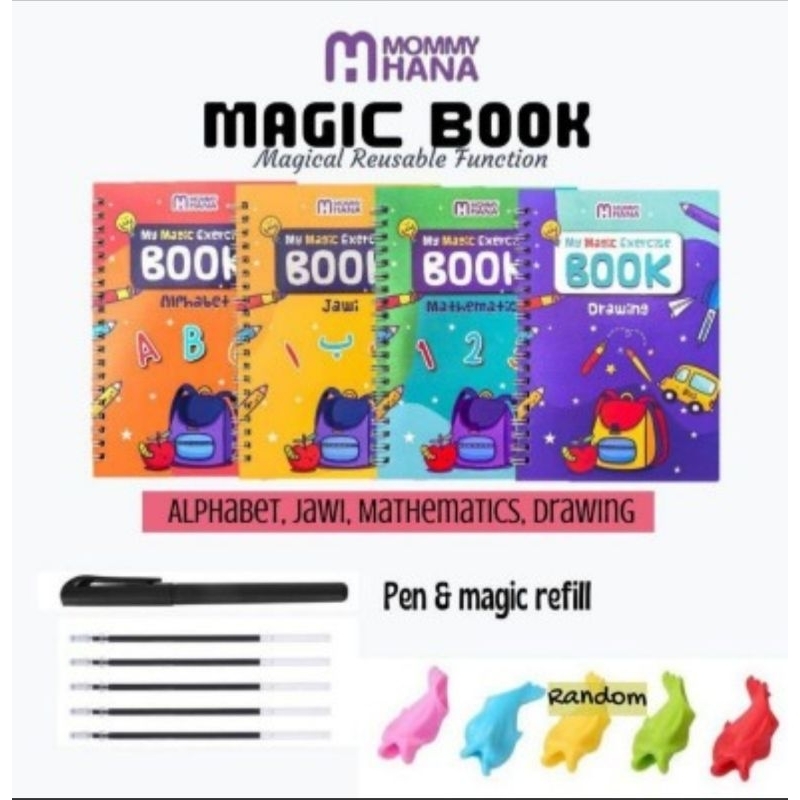 MY MAGIC BOOK MOMMYHANA | Buku Dakwat Boleh Hilang | Shopee Malaysia