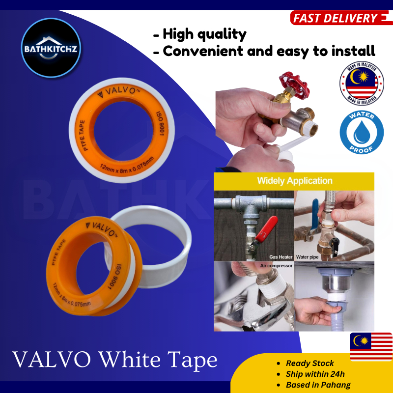 VALVO White Tape Thread Seal Tapes Plumbing Anti Leak Pipe Sealing Pita ...