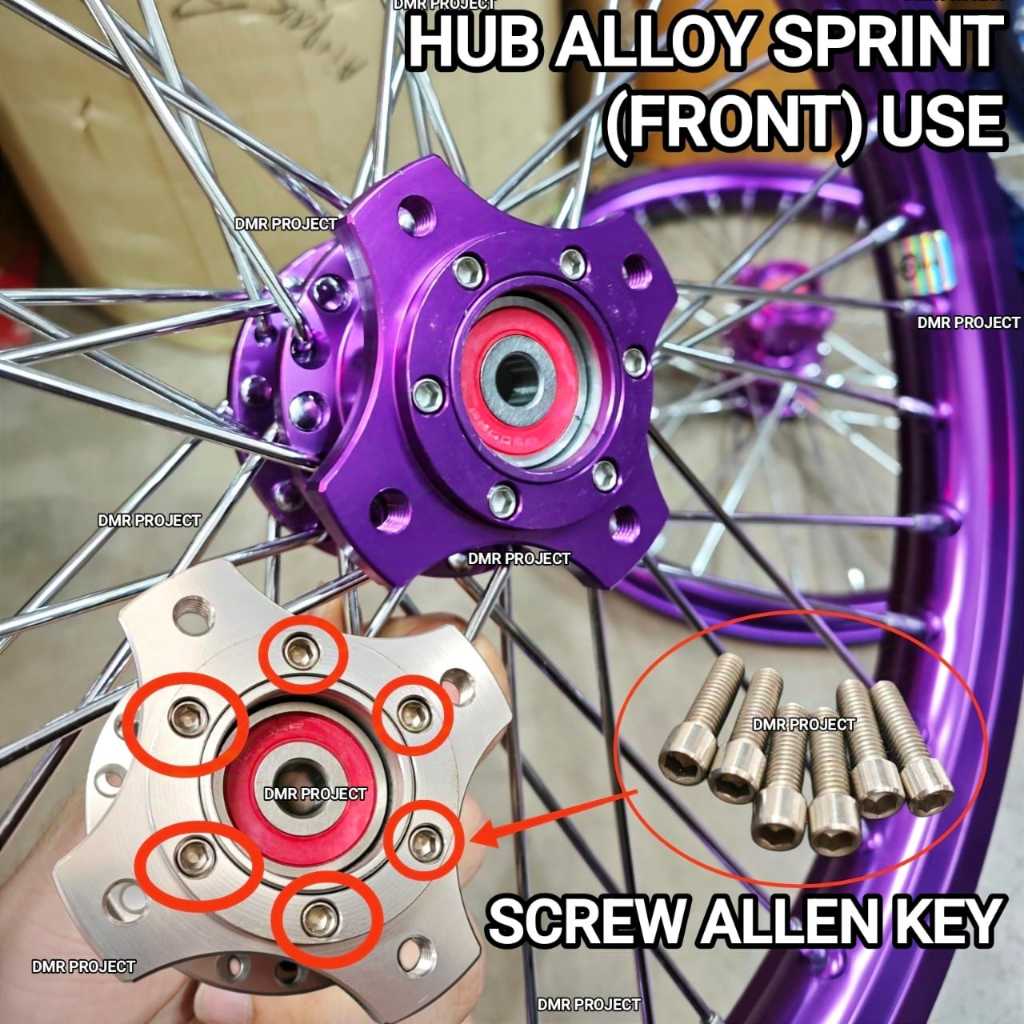 SCREW ALLEN KEY (6 PCS) FOR HUB ALLOY FRONT USE HPSP AIK SIA PROTAPER ...