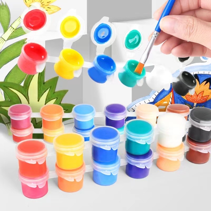 3 DIY Acrylic Color Paint Set Pod Strips Arts Craft Plastic Storage ...
