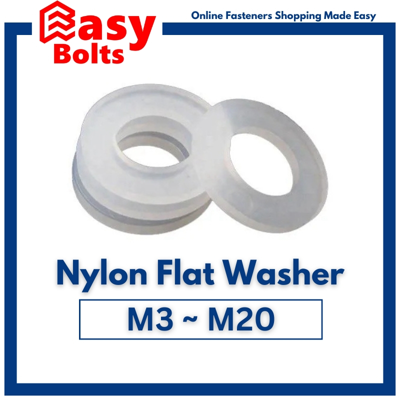 Nylon Flat Washer M3 ~ M20 (Nylon FW) (M3 M4 M5 M6 M8 M10 M12 M16 M20 ...