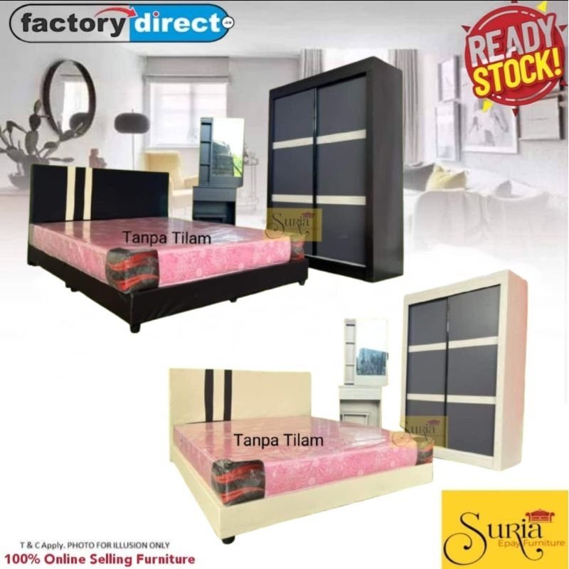 Suria ~ BRS4608 Bedroom Set (Wardrobe 4Ft+Divan Bed (Queen/King ...