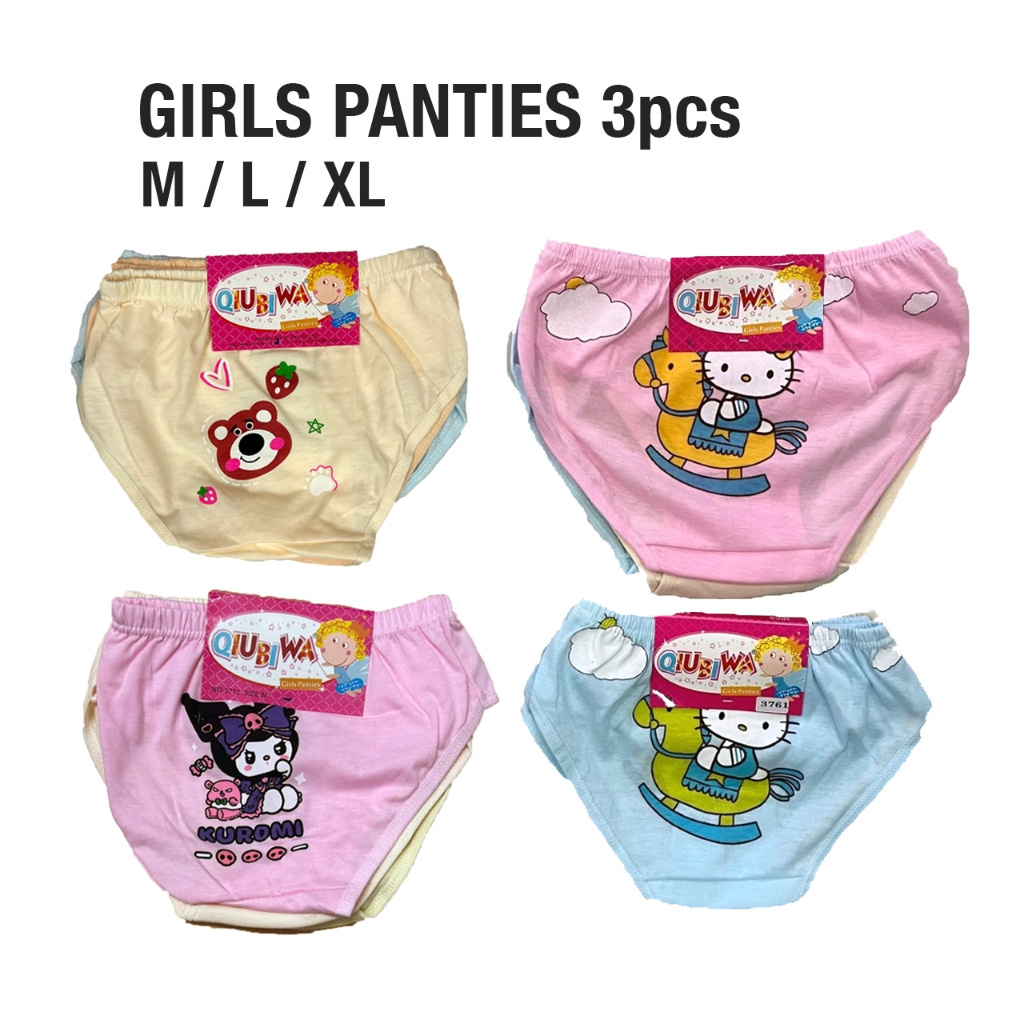 3 PCS in 1 SET Girls PANTIES Seluar Dalam Budak Perempuan Cartoon Brief ...