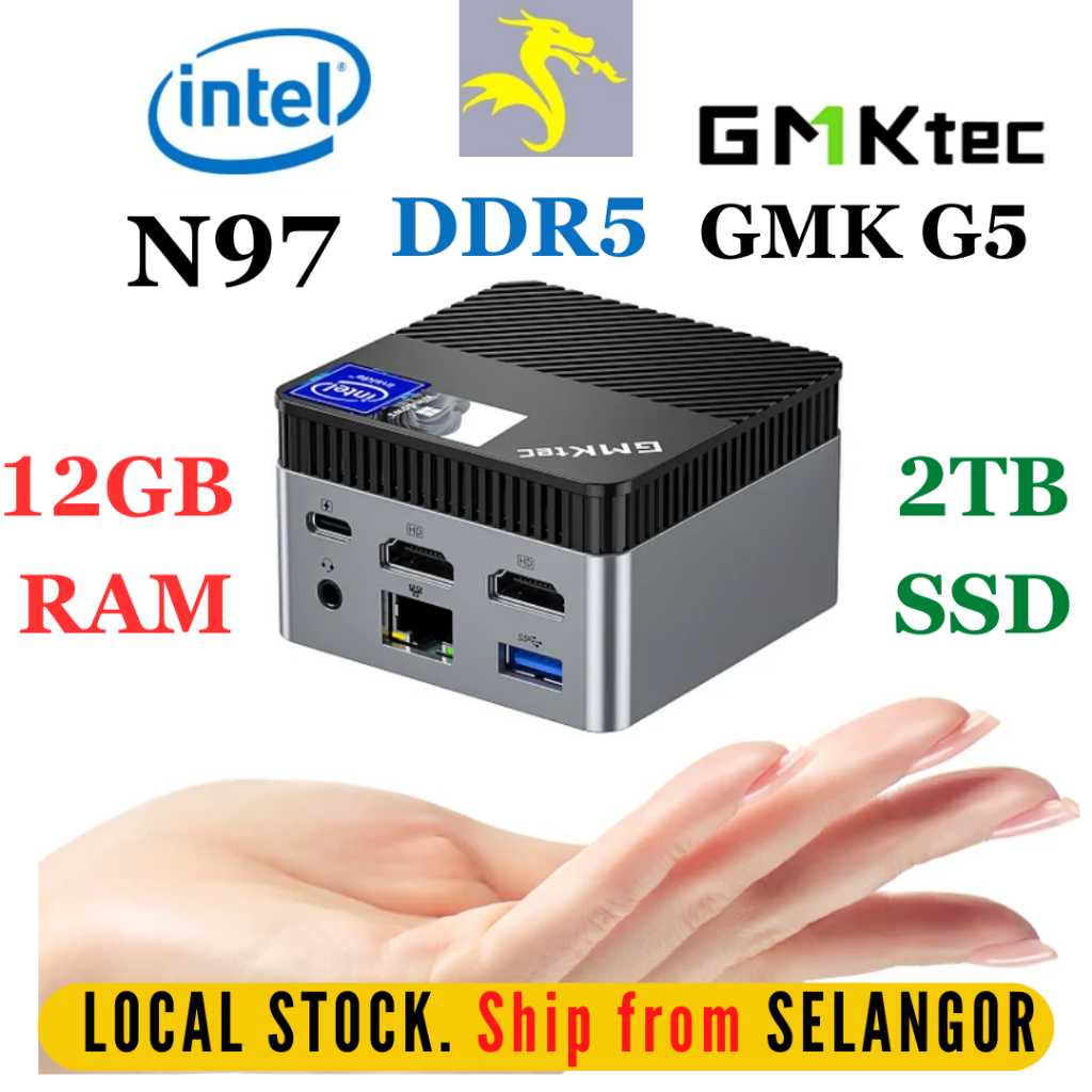 GMKTec G5 Windows Mini PC 12GB DDR5 RAM 2TB SSD Desktop PC Computer ...