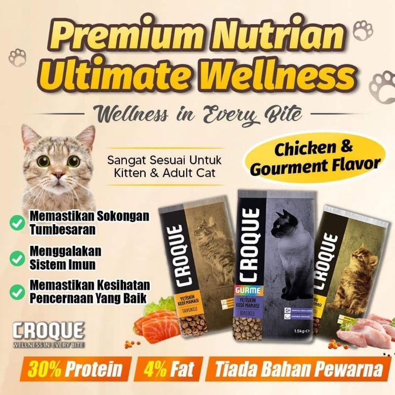 CROQUE CAT FOOD TURKIYE TURKEY PREMIUM GRADE HARGA MURAH SEALED ...