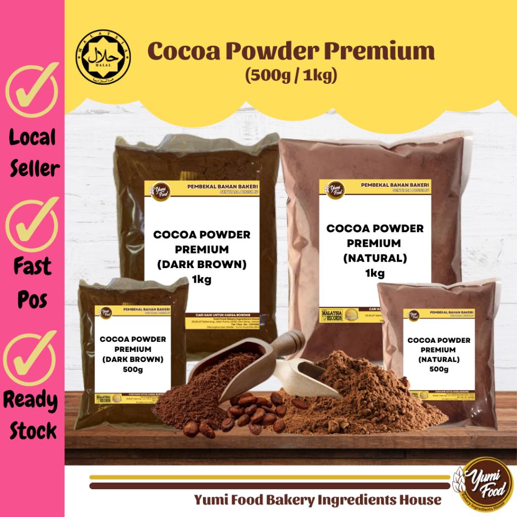[READY STOCK] HALAL Cocoa Powder Premium - Dark Brown & Natural 500g ...