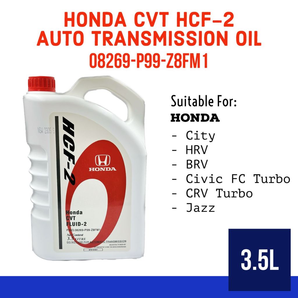 【100% ORIGINAL】HONDA CVT MINYAK GEAR HCF-2 (3.5L) (08269-P99-Z8FM1) – CITY / HRV / BRV / CIVIC ...