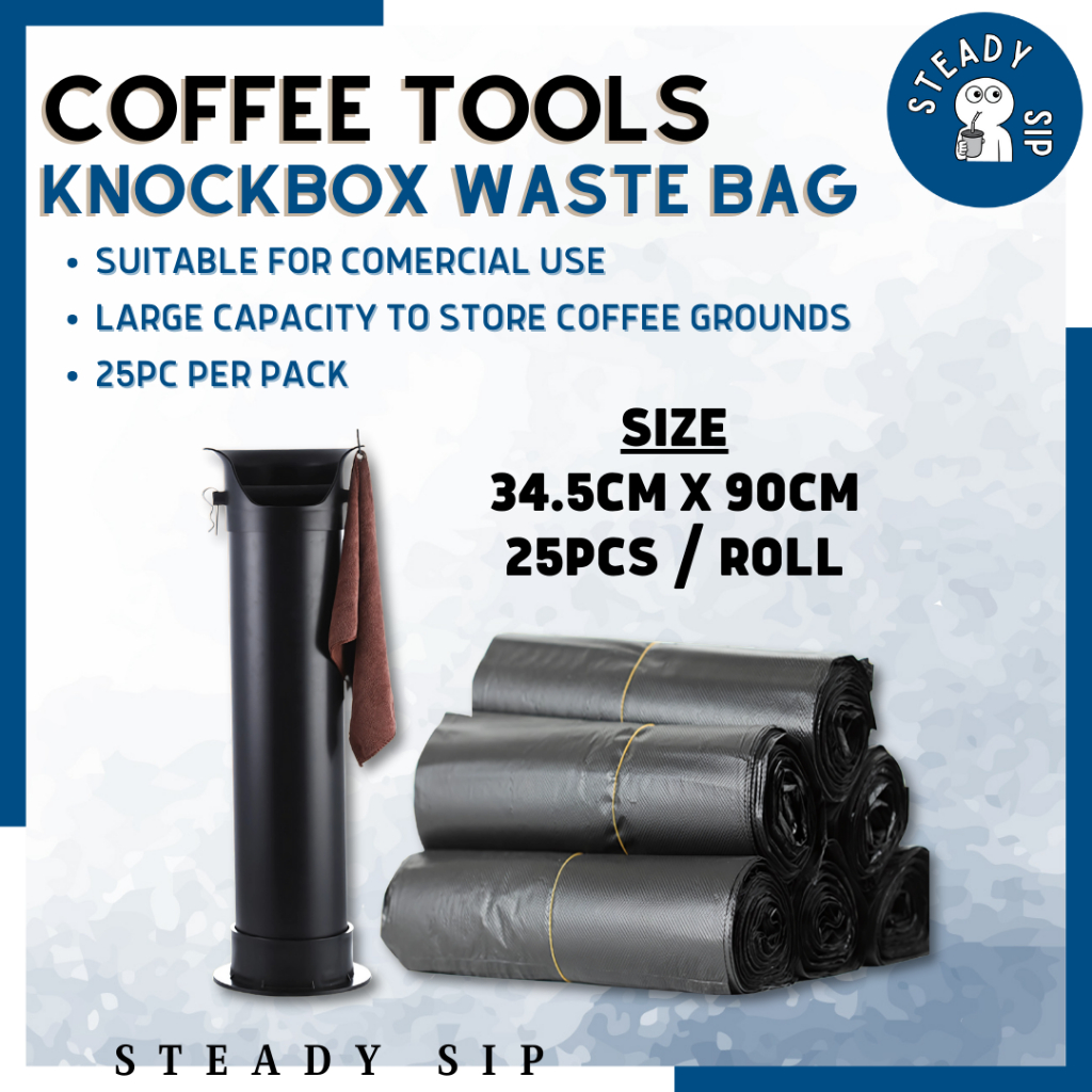 Steady Sip Commercial KnockBox Trash Bag 25pcs Knock Box Stand Coffee ...