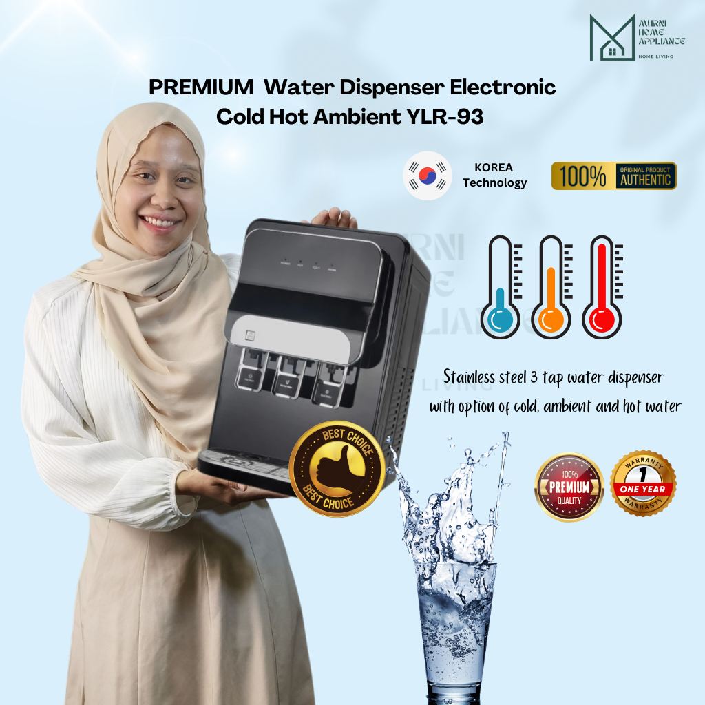 PREMIUM KOREA Water Dispenser Electronic Fan Cooling Hot Normal Cold ...