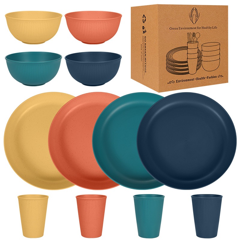 23cm Wheat Straw Plastic Dinner Plate Pinggan Plastik Microwave Safe ...