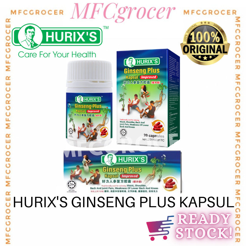 HURIX'S GINSENG PLUS KAPSUL IMPROVED ( Capsules 6's / Bottle 20's ...