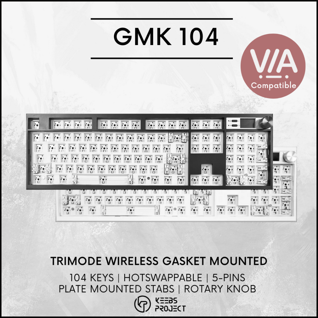 [Ready Stock] ZUOYA GMK104 GMK 104 with Screen Wireless Trimode Via Compatible Gasket Mounted ...