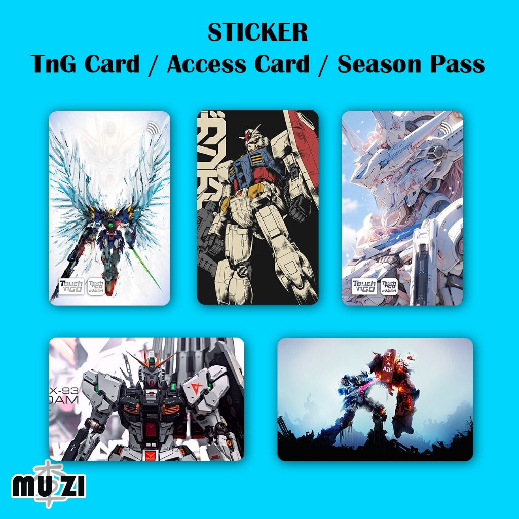 Gundam TnG Card STICKER NFC STICKER Waterproof Thick Hard Material ...