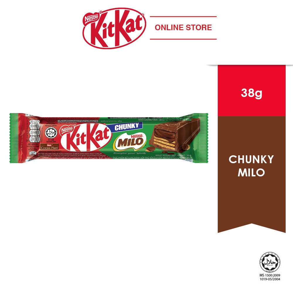 NESTLÉ KitKat® MILO® Chunky Chocolate Bar 38g Bundle of 3/6/12 | Shopee ...