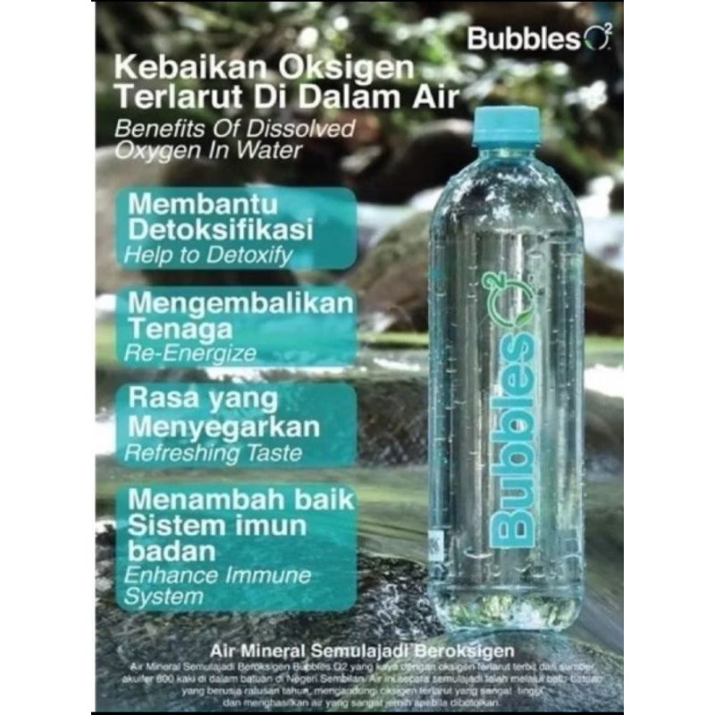Bubbles O2 Air Mineral beroksigen mempunyai kandungan oksigen terlarut ...