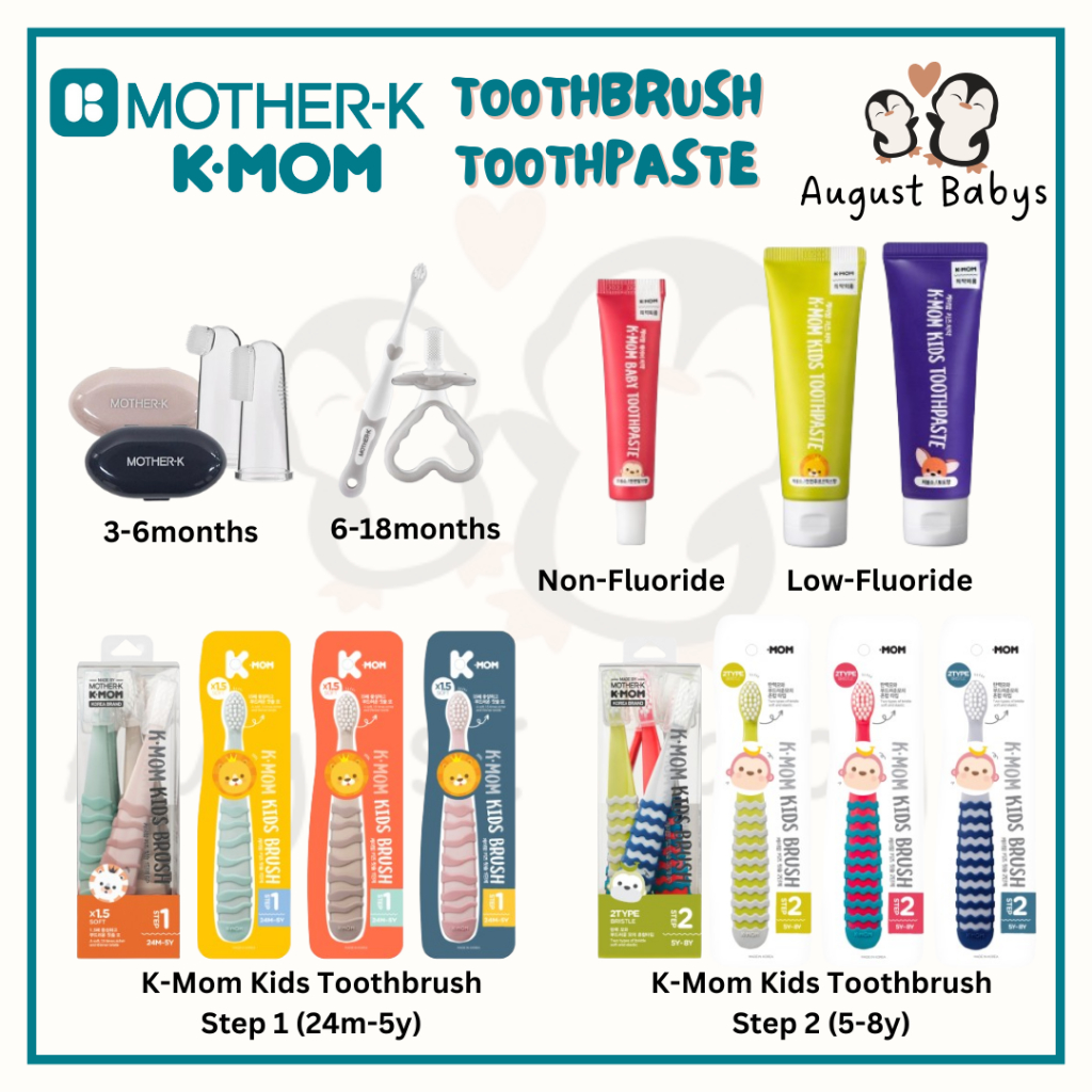 Mother-K / KMOM / K-MOM Baby Kids Soft Toothbrush/Toothpaste (Low/Non ...