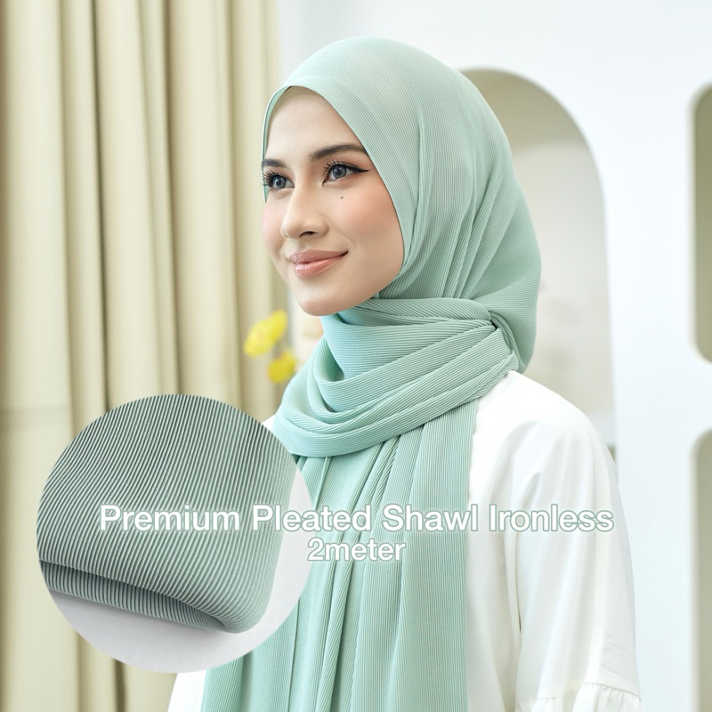 SELENDANGHUB PLEATED SHAWL FLOWY [2 METER] IRONLESS | Shopee Malaysia