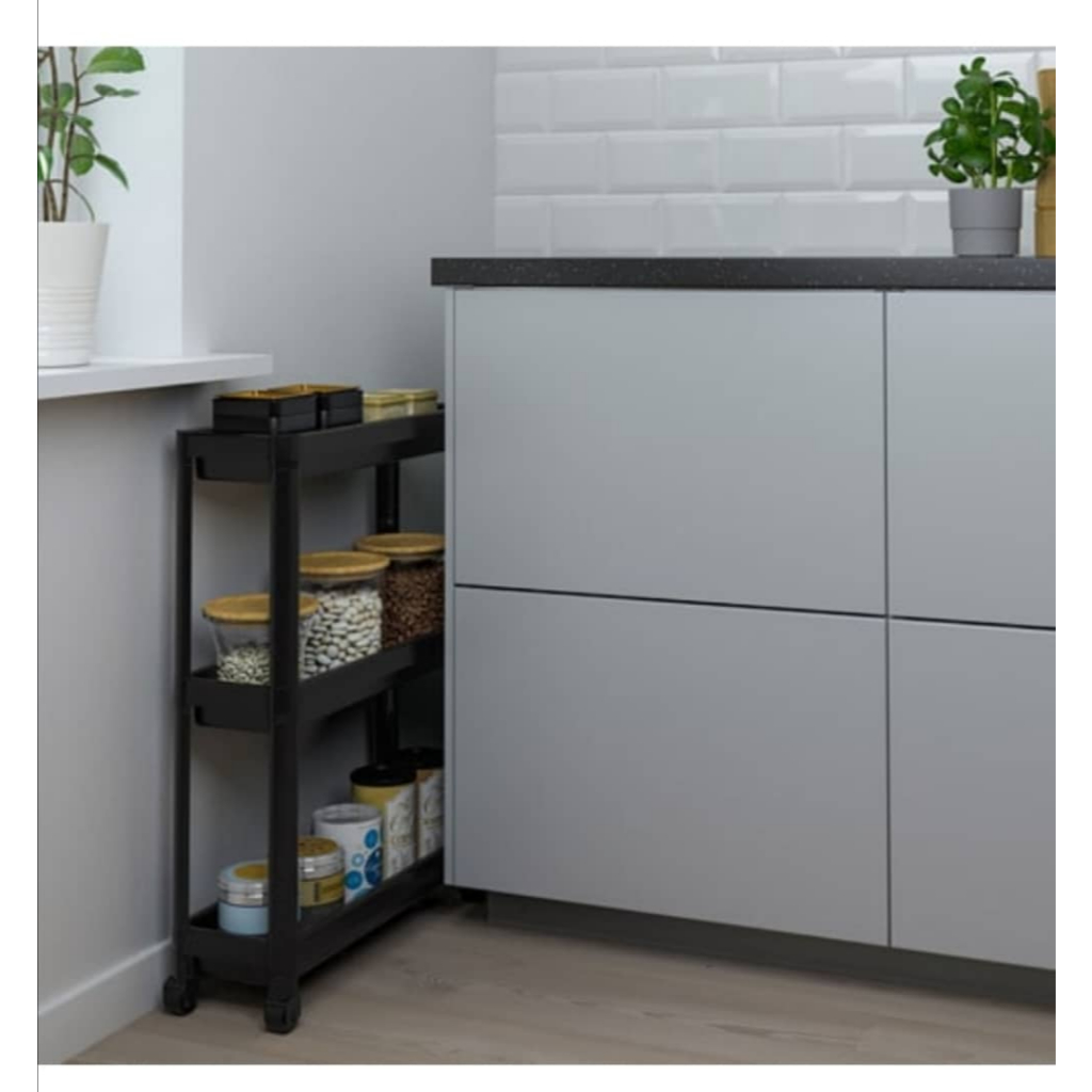 ORIGINAL IKEA VESKEN Trolley, black, 54x18x71 cm | Shopee Malaysia