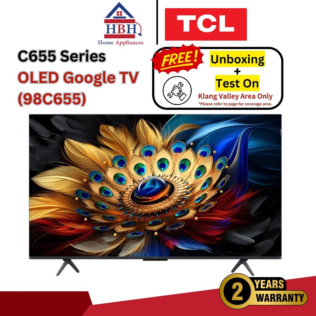 TCL C655 (Size 55"~85") 4K UHD QLED Pro AiPQ Pro HDR10+ Smart Google TV ...