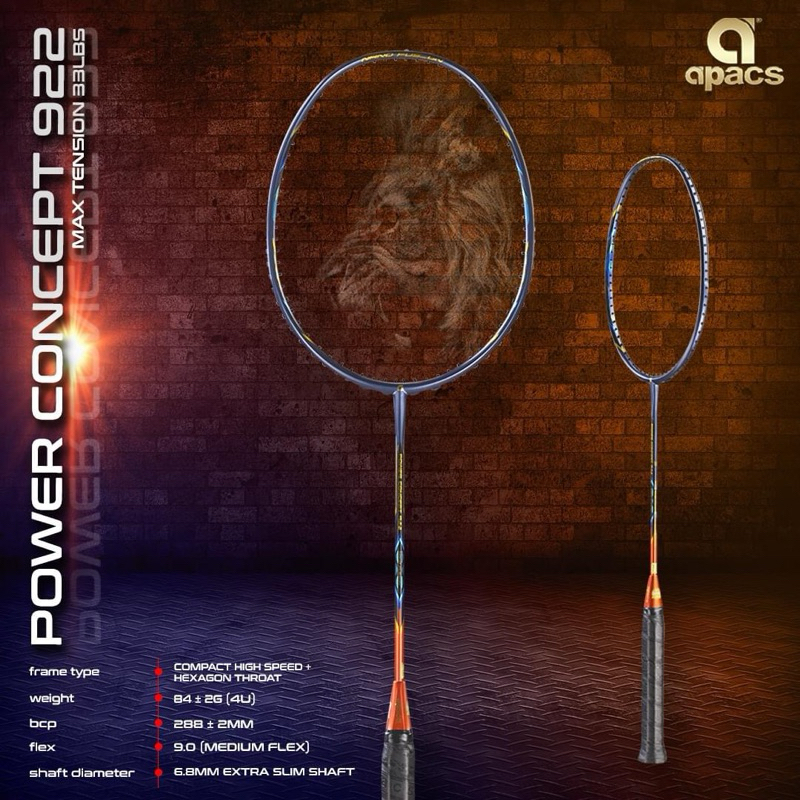 Apacs Badminton Racquet Racket Raket(Power Concept Series) (922, 928 ...