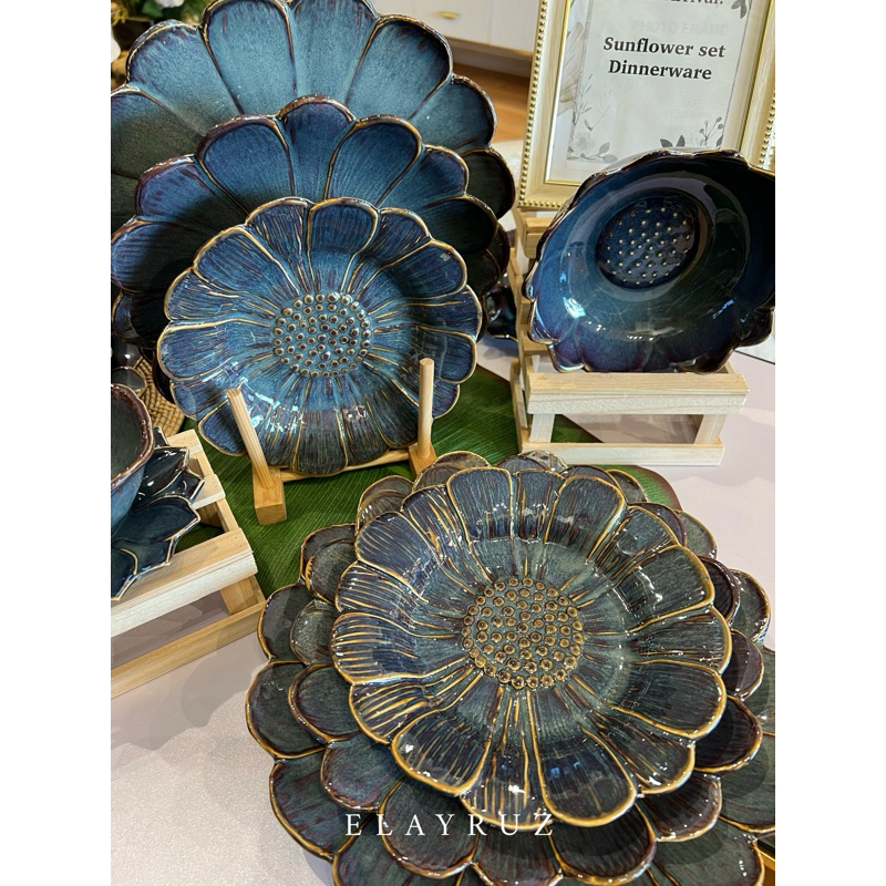 Elayruz-Handmade plate sunflower style, plate ,bowl,mangkuk bercorak ...