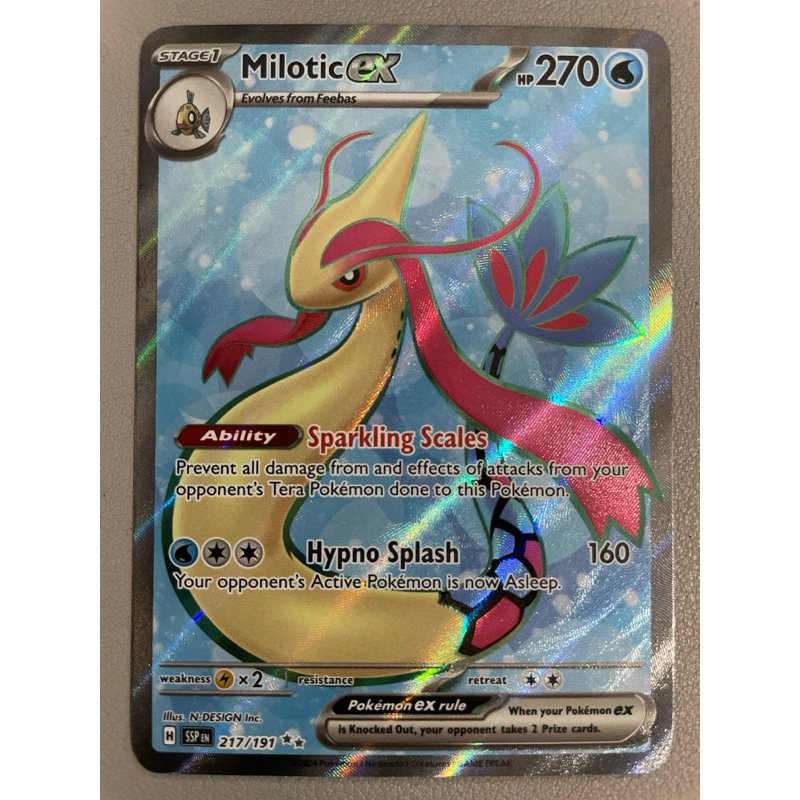 Pokemon PTCG SV08 Surging Sparks - 217/191 Milotic ex (Full Art Secret Rare) | Shopee Malaysia