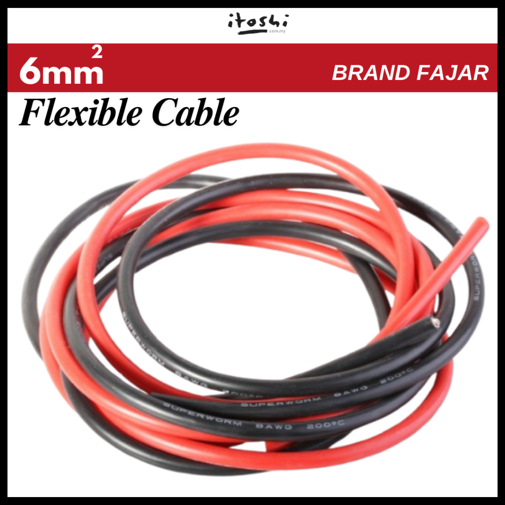 ITOSHI 6mm2 1 Meter Battery Cable / DC Cable Flexible Wire Battery ...