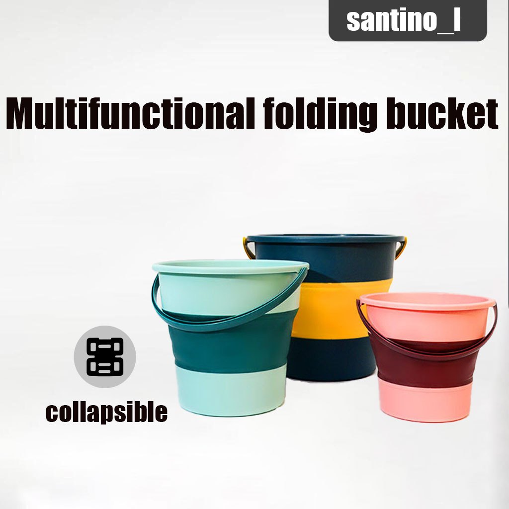 New Foldable Collapsible Portable Water Bucket with Handle [Baldi Lipat ...