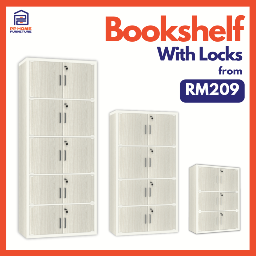 [M'deka Sales]Bookshelf, office cabinet, rak buku, H183x76.5x35cm(5 ...