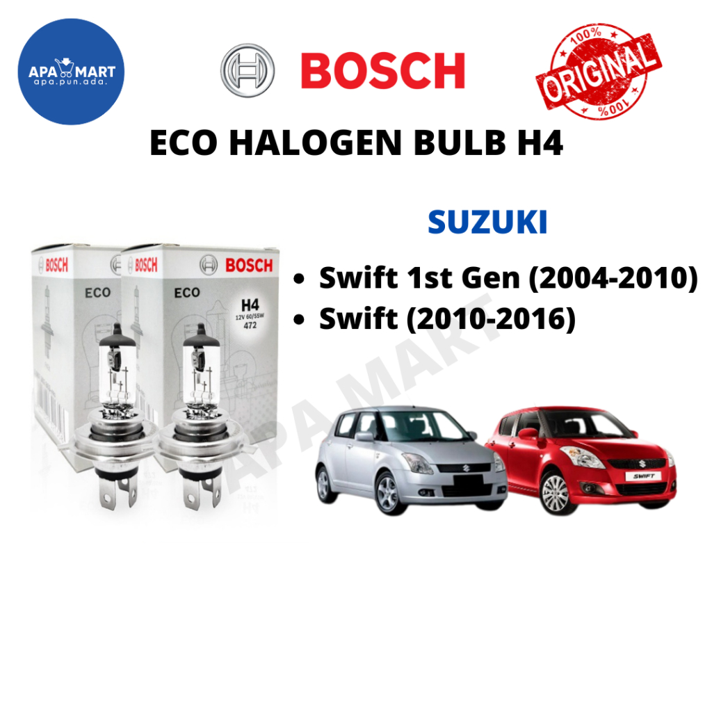 BOSCH Eco H4 Halogen Headlamp Bulb 12V 60/55W H4 Bulb for Suzuki Swift ...