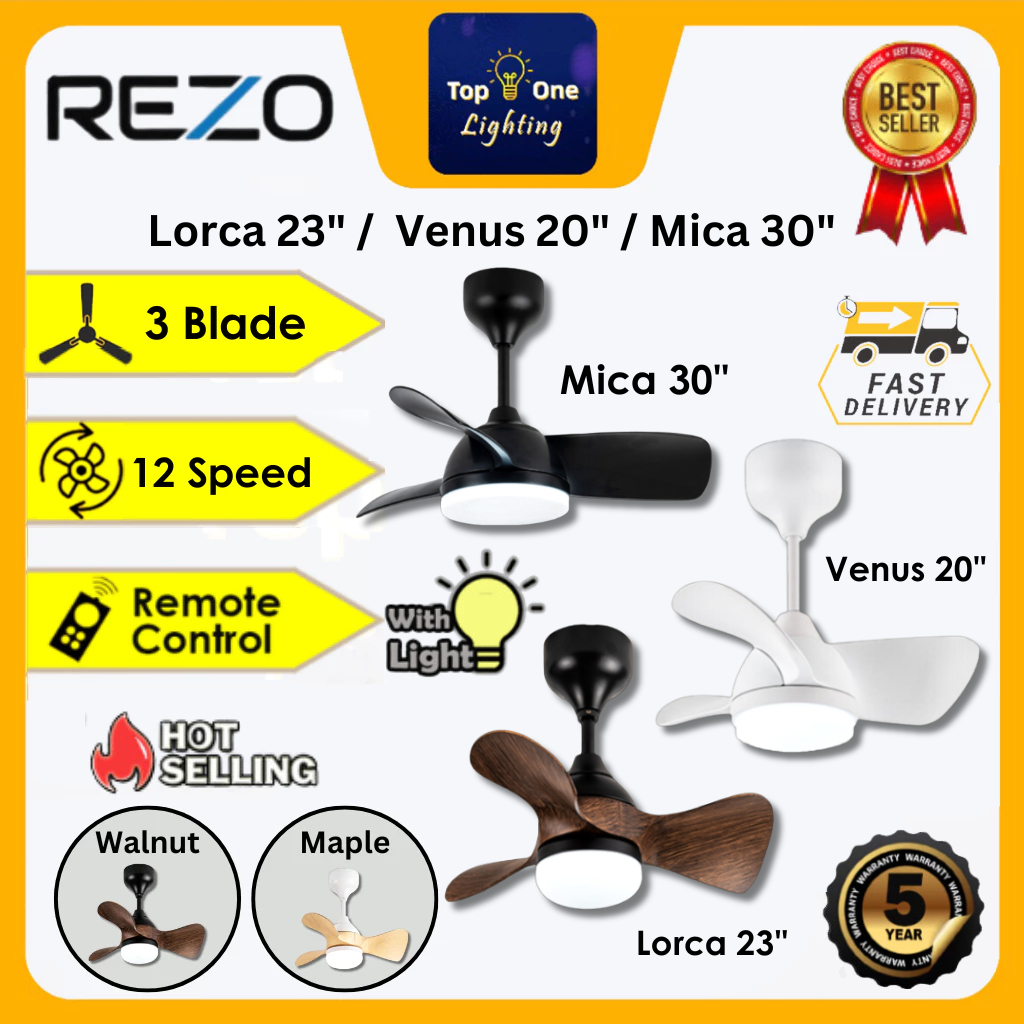 🔥FREE SHIPPING🔥 Rezo Venus 20" Lorca 23" Mica 30" Mini Ceiling Fan DC ...