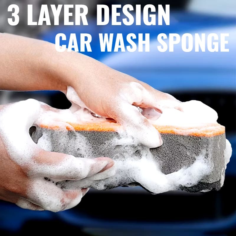 3 Three Layers Thickness Wavy Car Wash Multifunctional Sponge Foam Dust ...