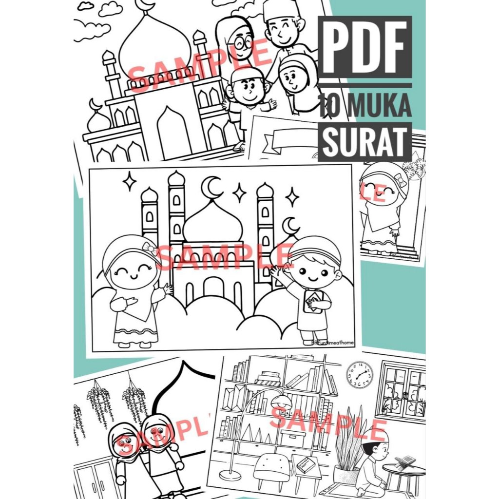 [PRINTABLE PDF] Mari Mewarna Tema Islamik (1) 10 muka surat 10 pages ...