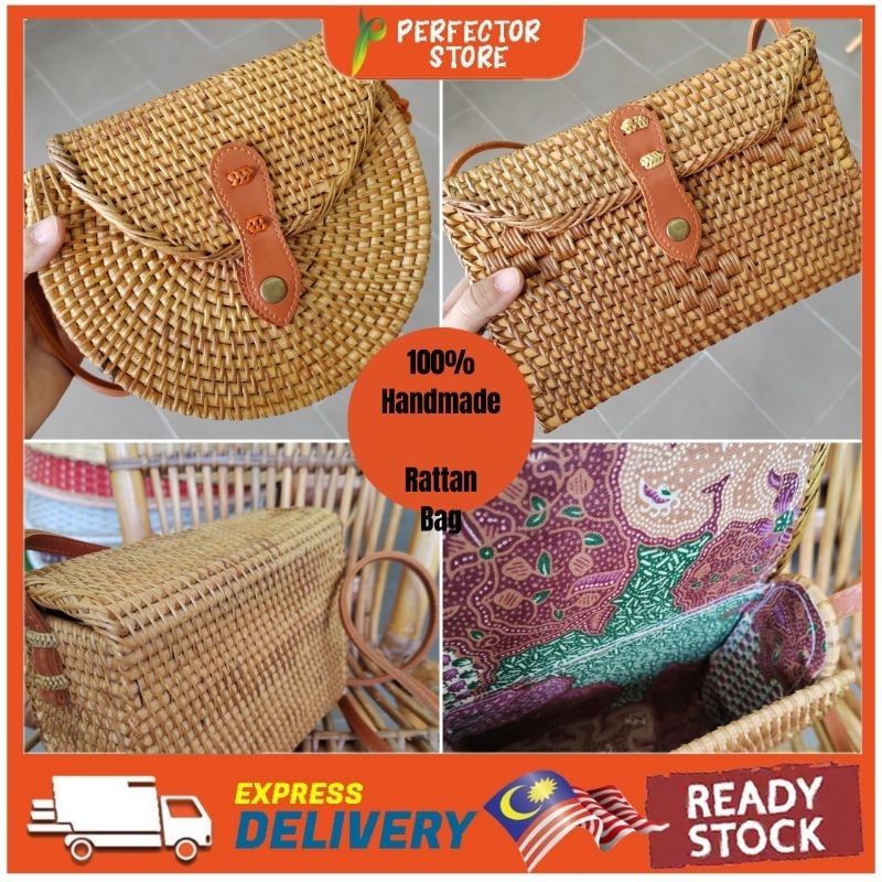 🇲🇾🔥[READY STOCK]🔥 100% Ladies Classic Authentic Handmade Rattan Rotan ...