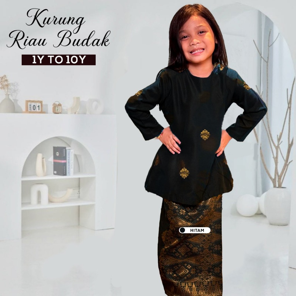 Kurung Riau Princess Budak 2024 | Songket Tenun 100% Cotton | Baju ...
