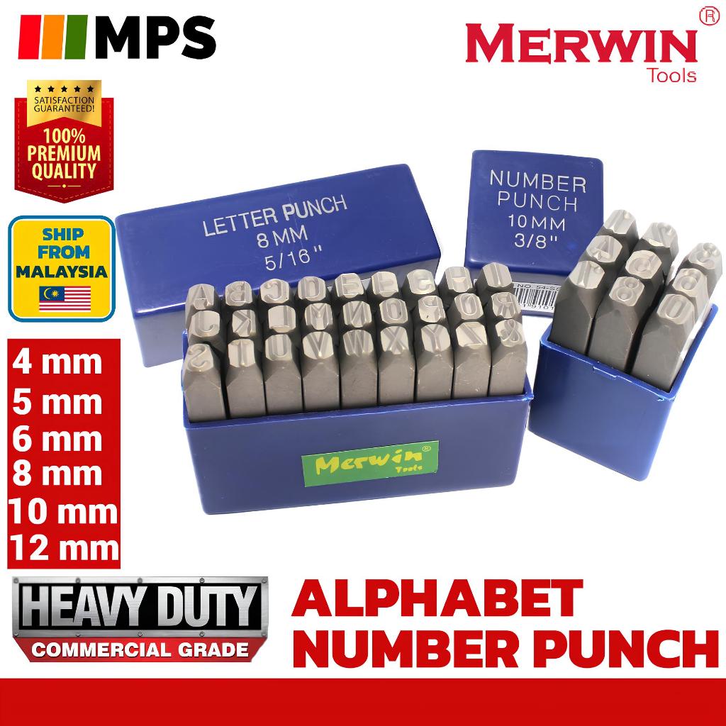 Merwin NUMBER STAMP 0-9 PUNCHES PUNCH NOMBOR PUNCH PLATE BOARD CHOP 123 ...