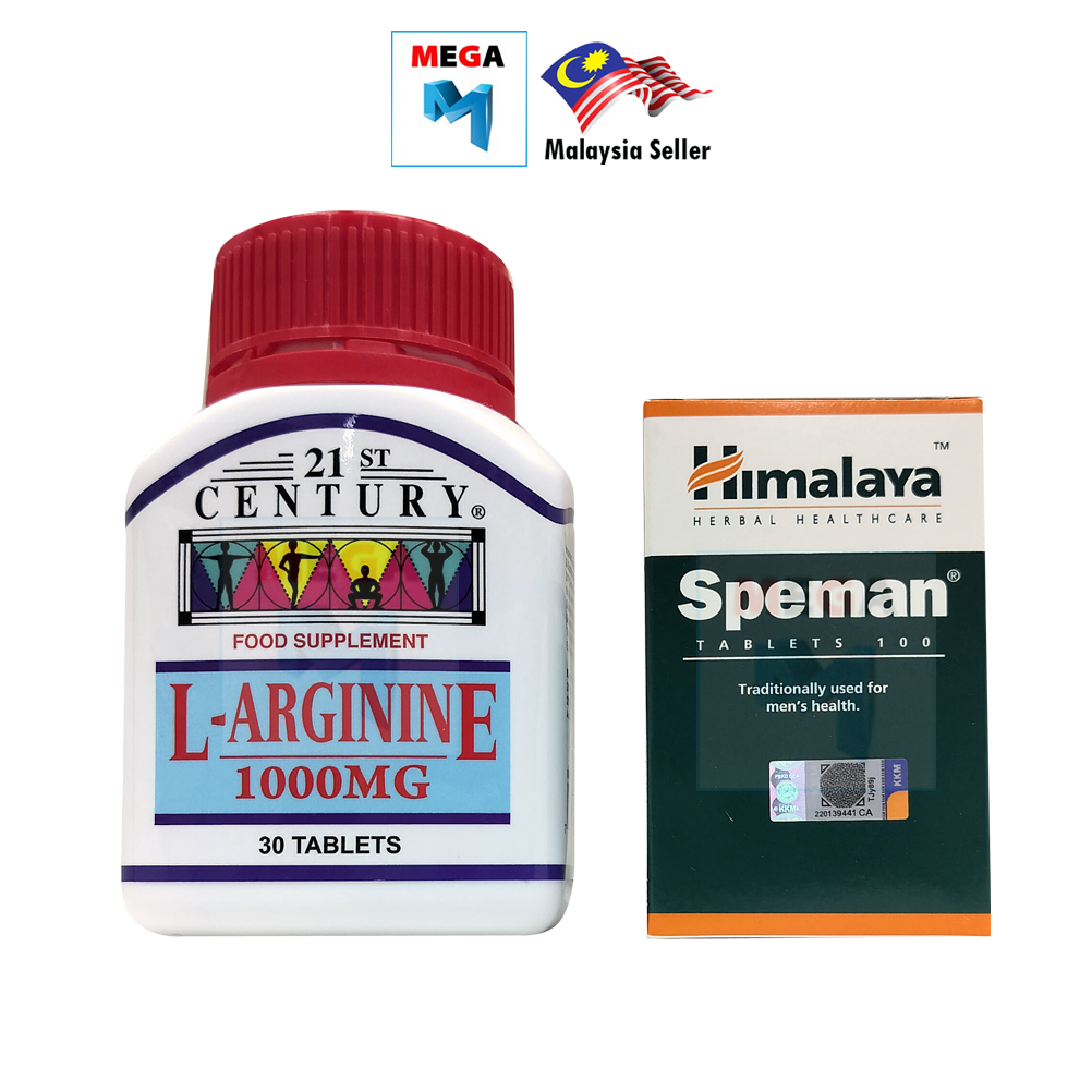 Himalaya Speman Tablets 100s + 21st Century L-Arginine 1000mg Tablets ...