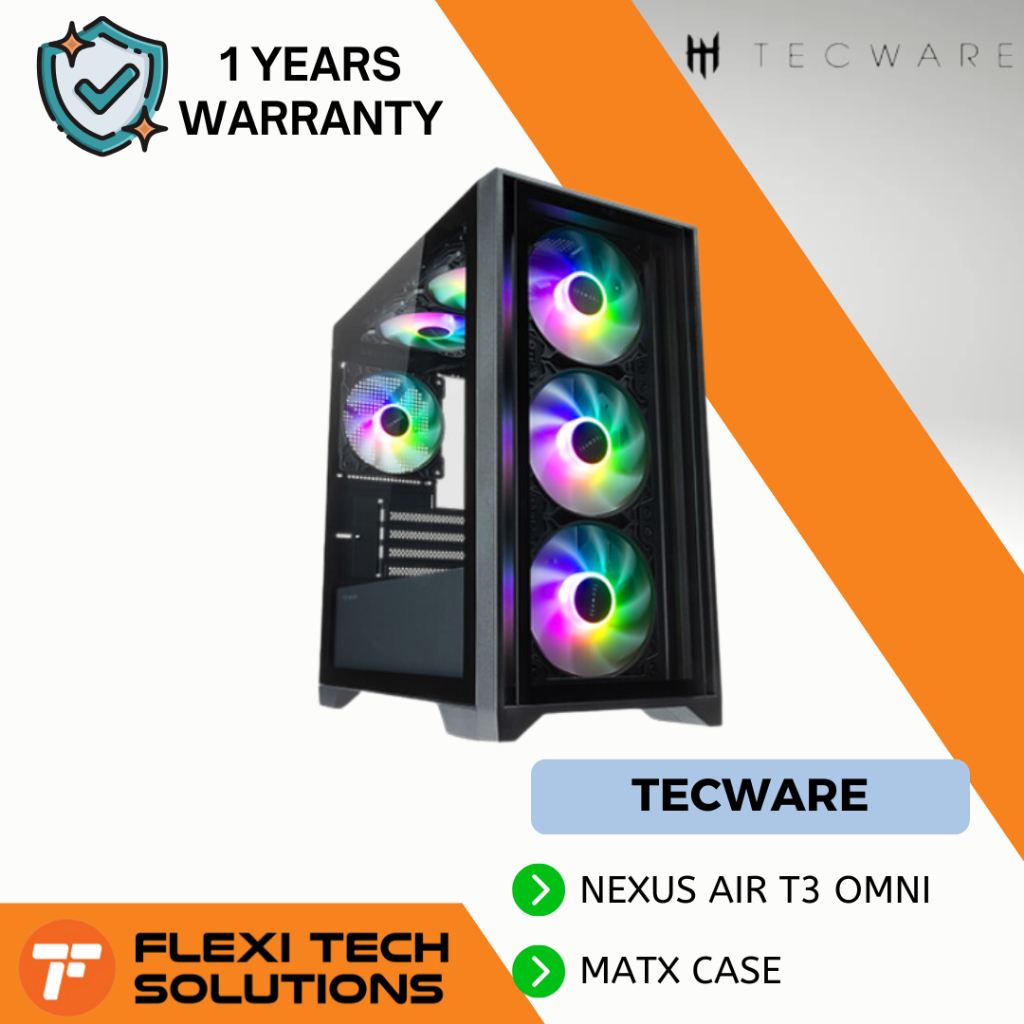 Flexi Tech Tecware Nexus Air T3 Omni ARGB MATX Case - Black | Shopee Malaysia