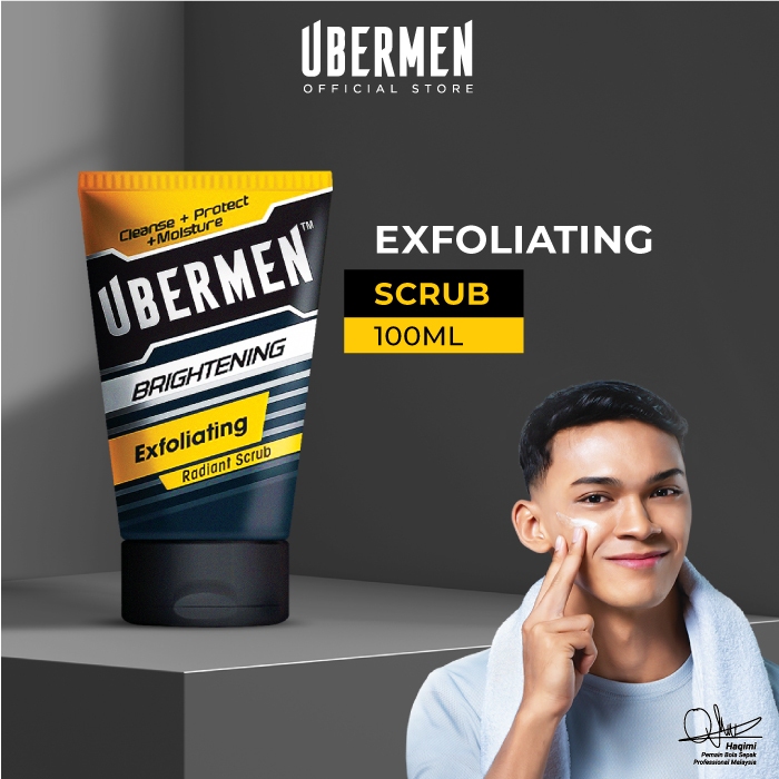 Ubermen Brightening & Exfoliating Facial Scrub 100ml | Shopee Malaysia